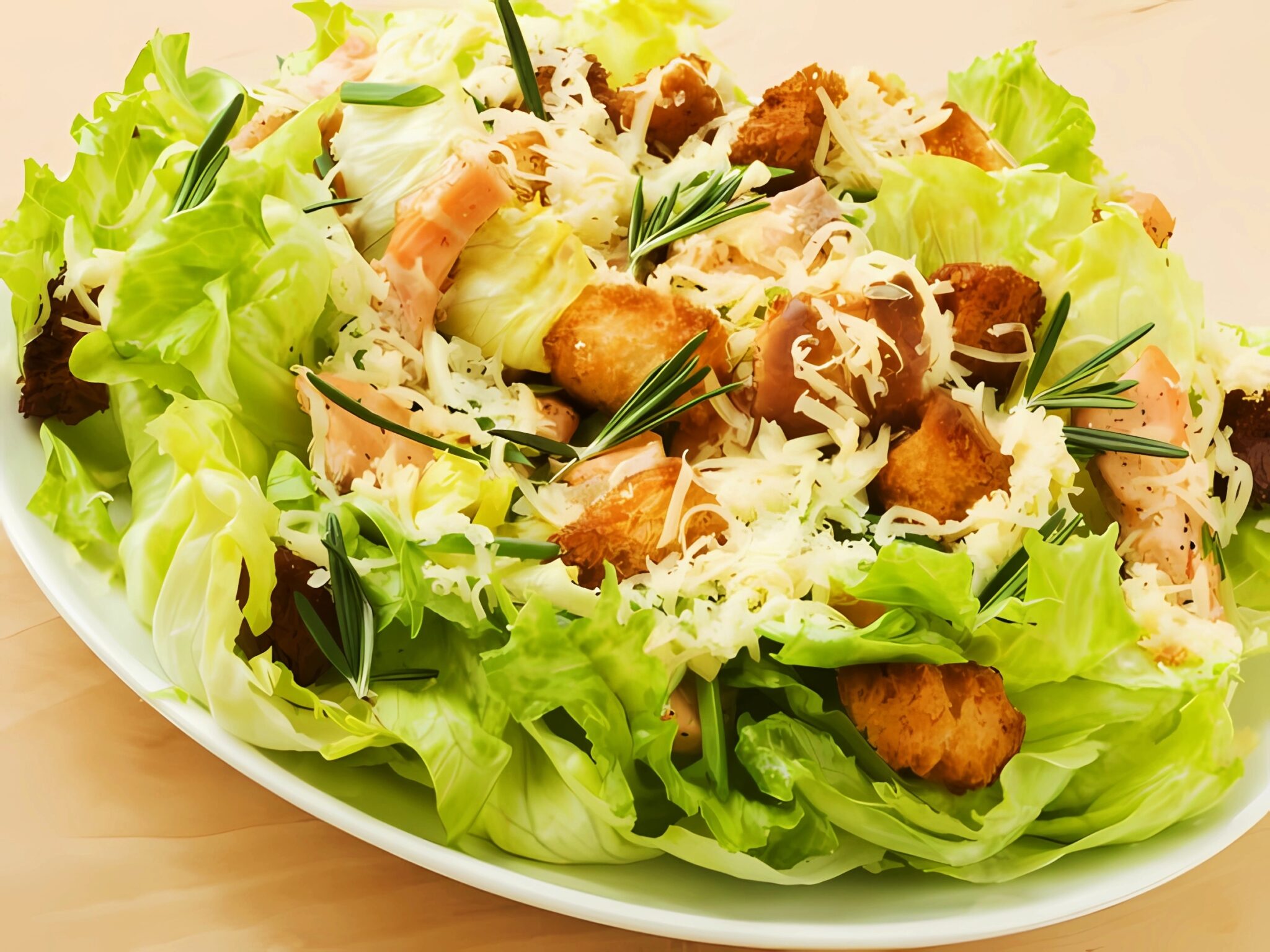 Salata Caesar reteta clasica cu dressing cremos